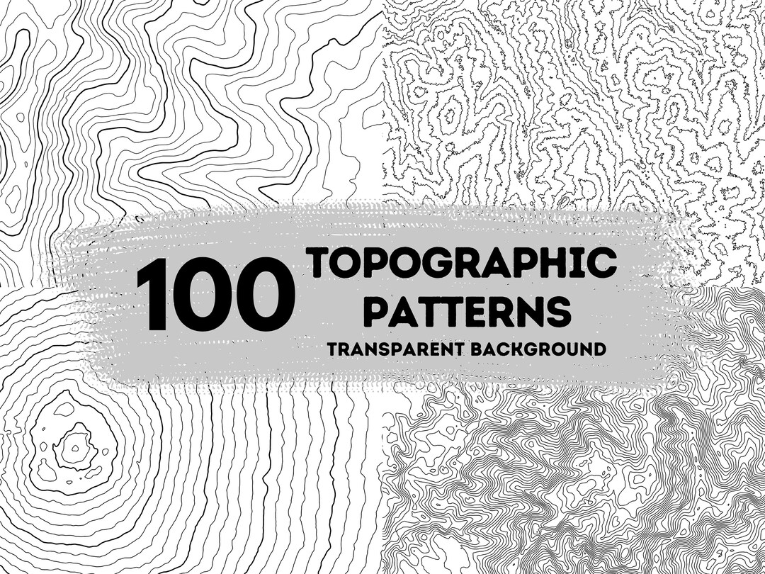 100 Topographic Patterns Transparent Background, Black Pattern ...