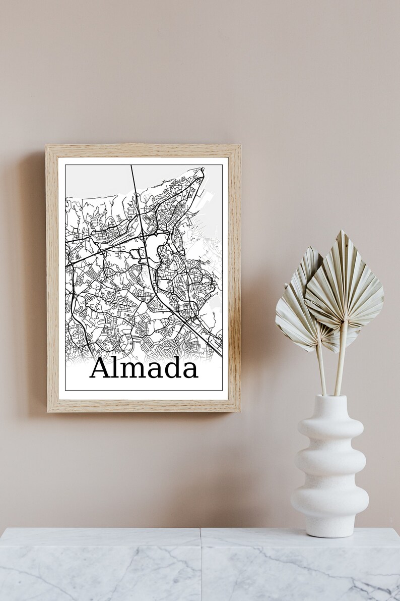 Poster/map of Cities in Portugal Almada Digital Download - Etsy