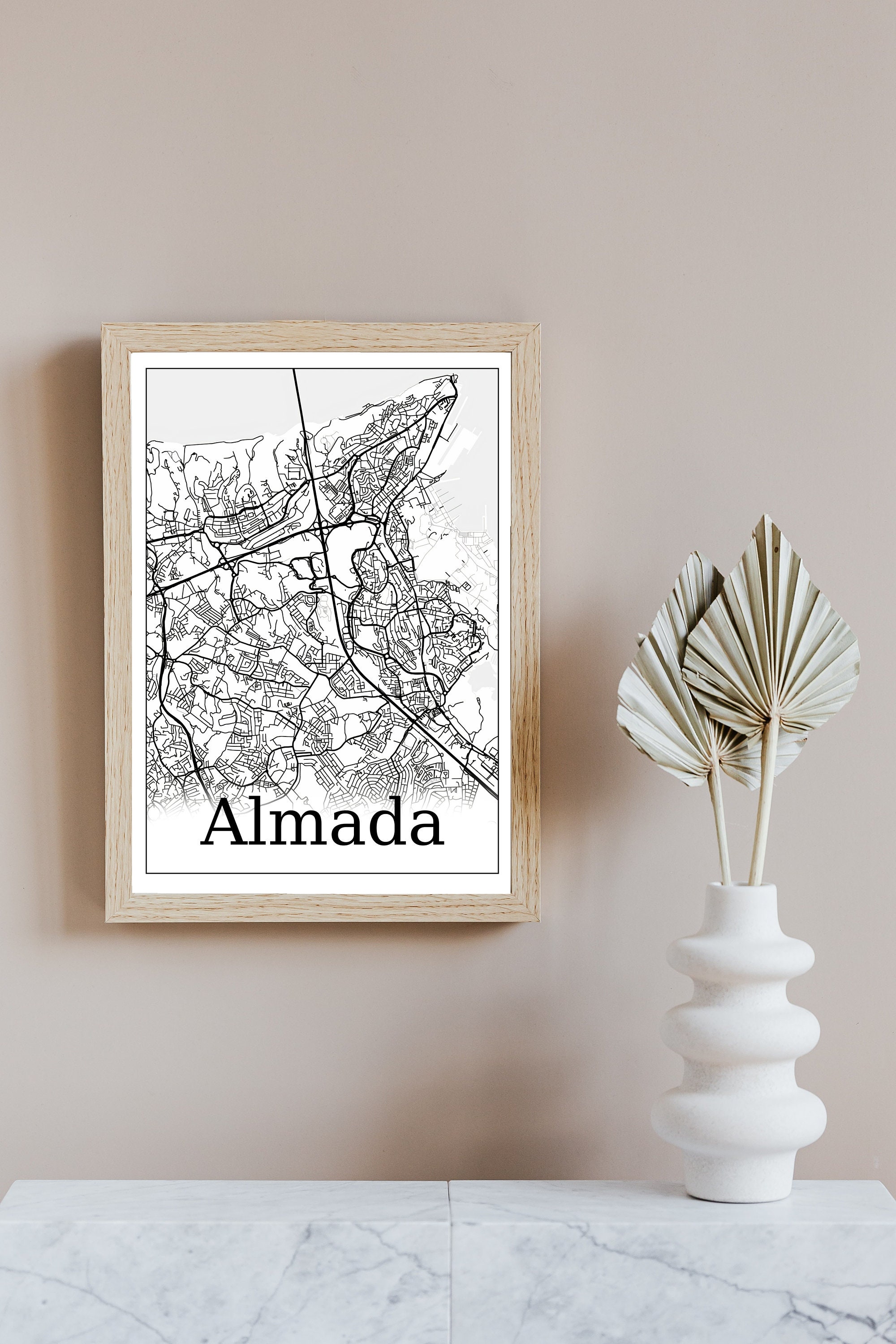 Poster/map of Cities in Portugal Almada Digital Download - Etsy