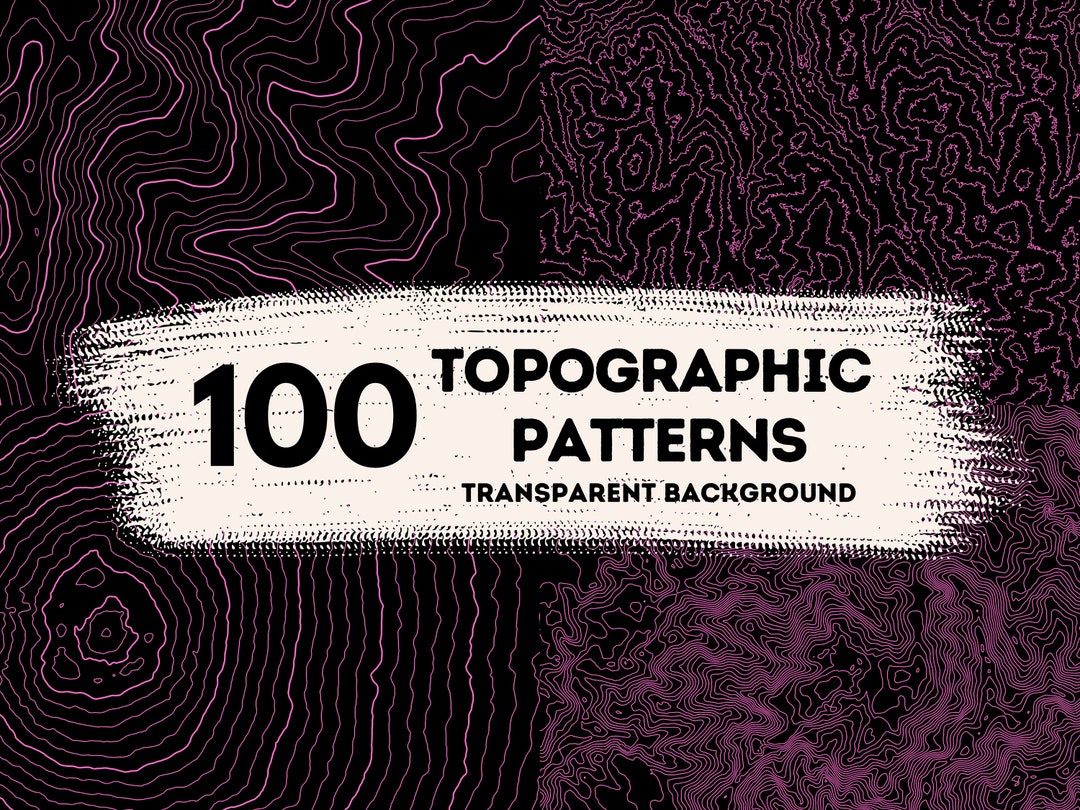 100 Topographic Patterns Transparent Background, Pink Pattern ...