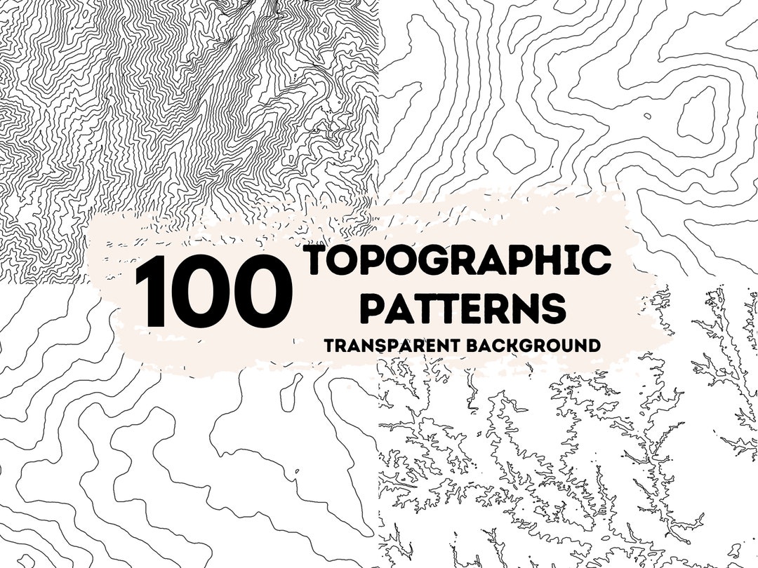 100 Topographic Patterns Transparent Background, Black Pattern ...