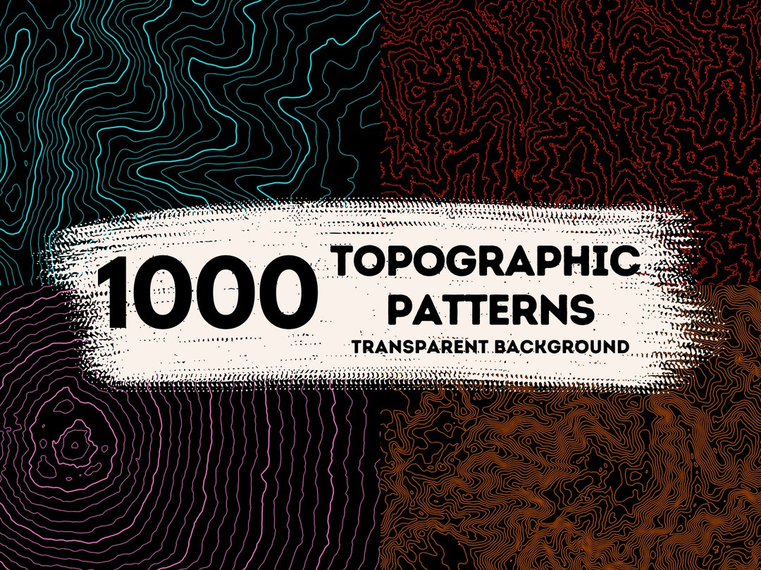 1000 Topographic Patterns Transparent Background, 100 Patterns in 10 ...