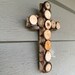 Wood Slice Cross Wood Cross Rustic Cross. Hanging Wood Slice Cross ...
