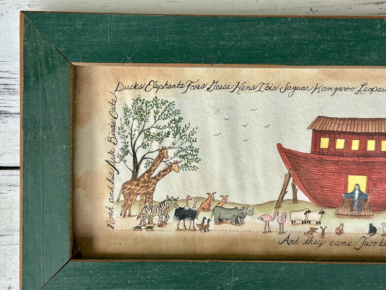 Vintage Noah's Ark ABC Print: Linda Spivey Art, Early 2000s Nursery ...
