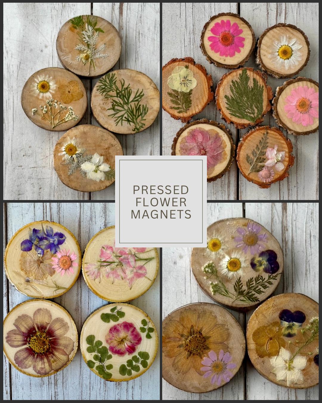 Pressed Flower Magnets - Boho Flower Kitchen Decor - Etsy