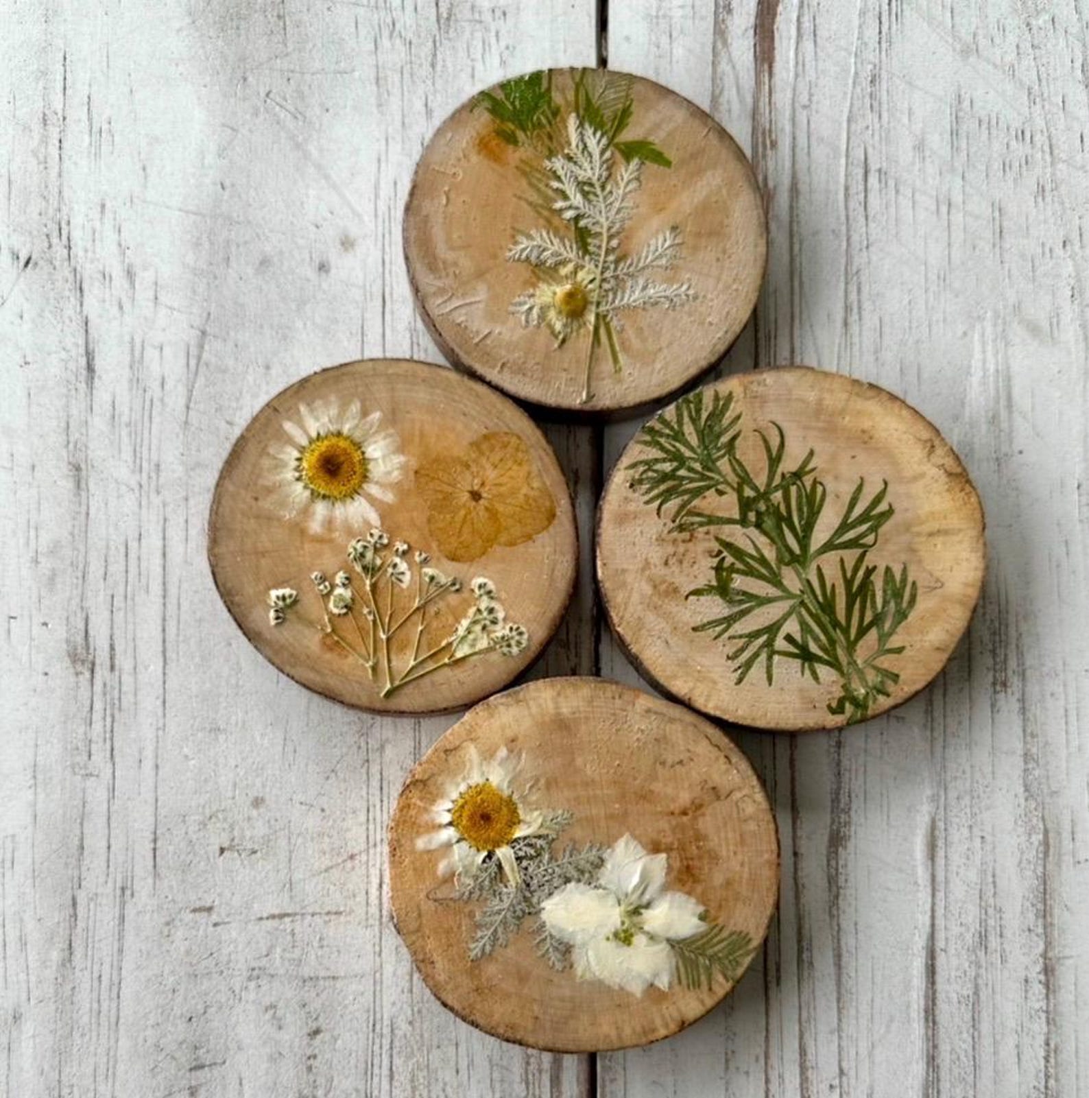 Pressed Flower Magnets - Boho Flower Kitchen Decor - Etsy