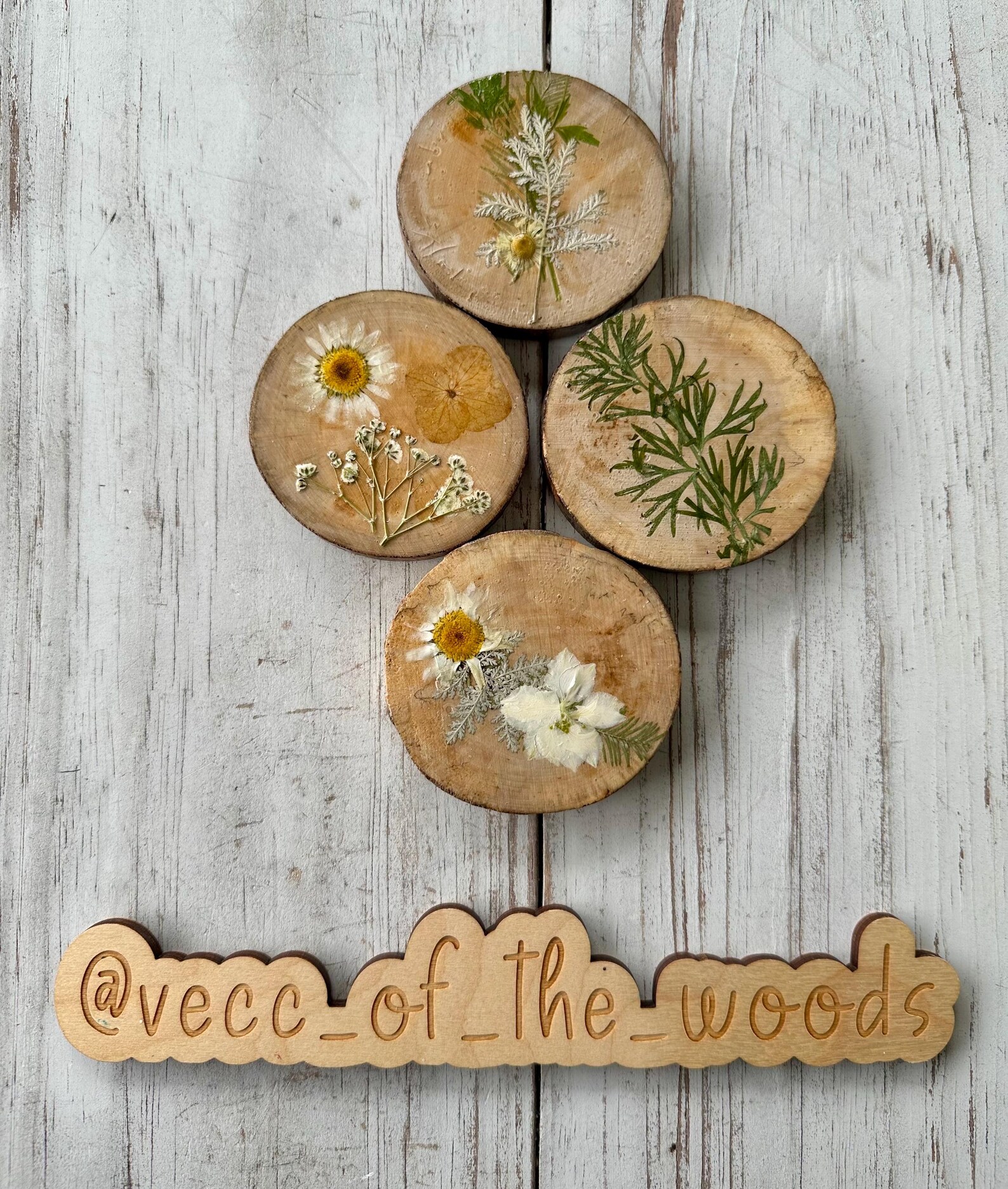 Pressed Flower Magnets - Boho Flower Kitchen Decor - Etsy