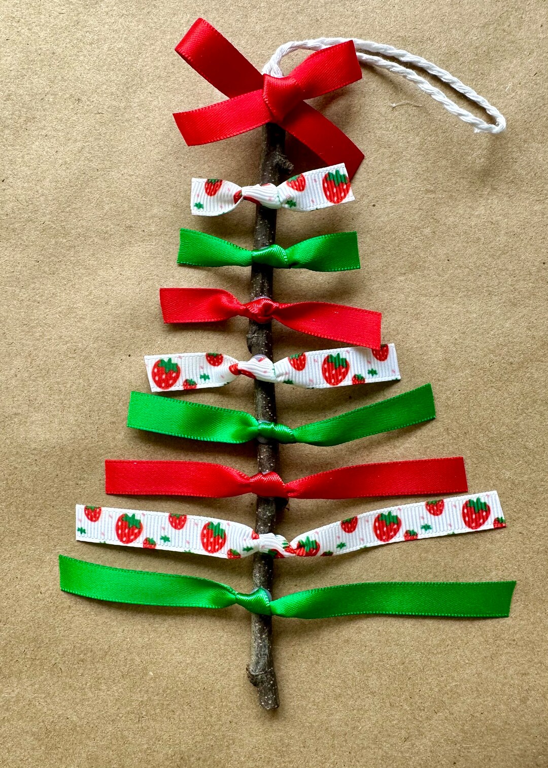 Strawberry Ribbon Tree Strawberry Ribbon Ornament Year Round Ornament ...