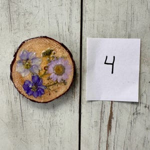 Pressed Flower Magnet - Kitchen Magnets - Wood Slice Magnets - Flower ...