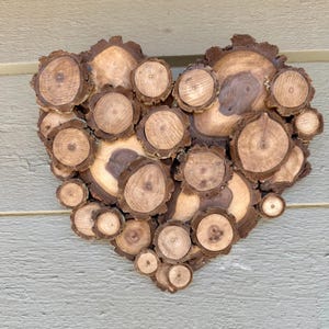 Walnut Heart - Wood Slice Heart - Rustic Home Decor - Bridal Shower ...