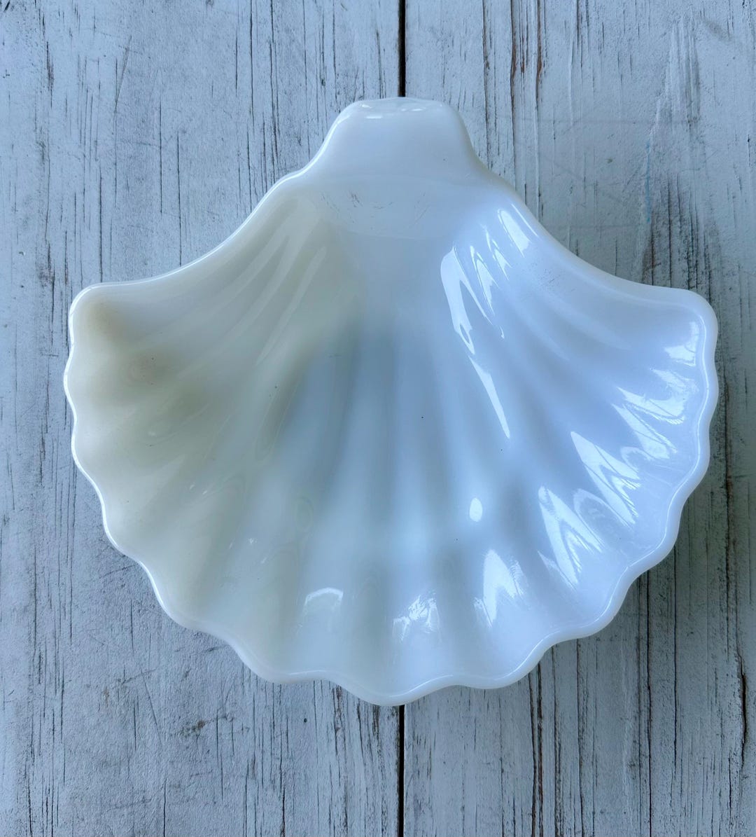 Vintage Milk Glass Shell Dish: Anchor Hocking Candy Trinket Dish - Etsy
