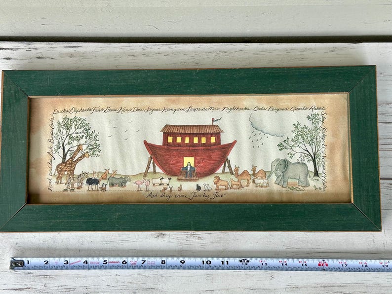 Vintage Noah's Ark ABC Print: Linda Spivey Art, Early 2000s Nursery ...