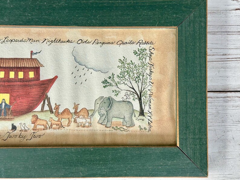 Vintage Noah's Ark ABC Print: Linda Spivey Art, Early 2000s Nursery ...