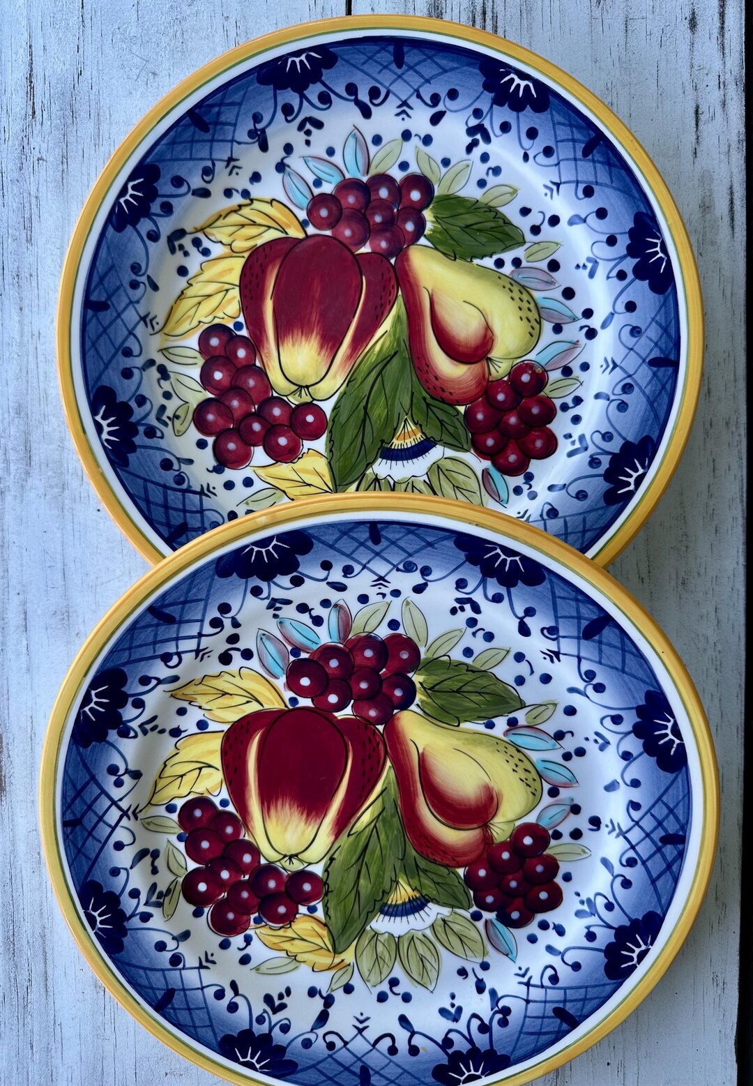 Vintage Bella Fruits Dinner Plates - Tabletops Gallery - Set of 2 ...