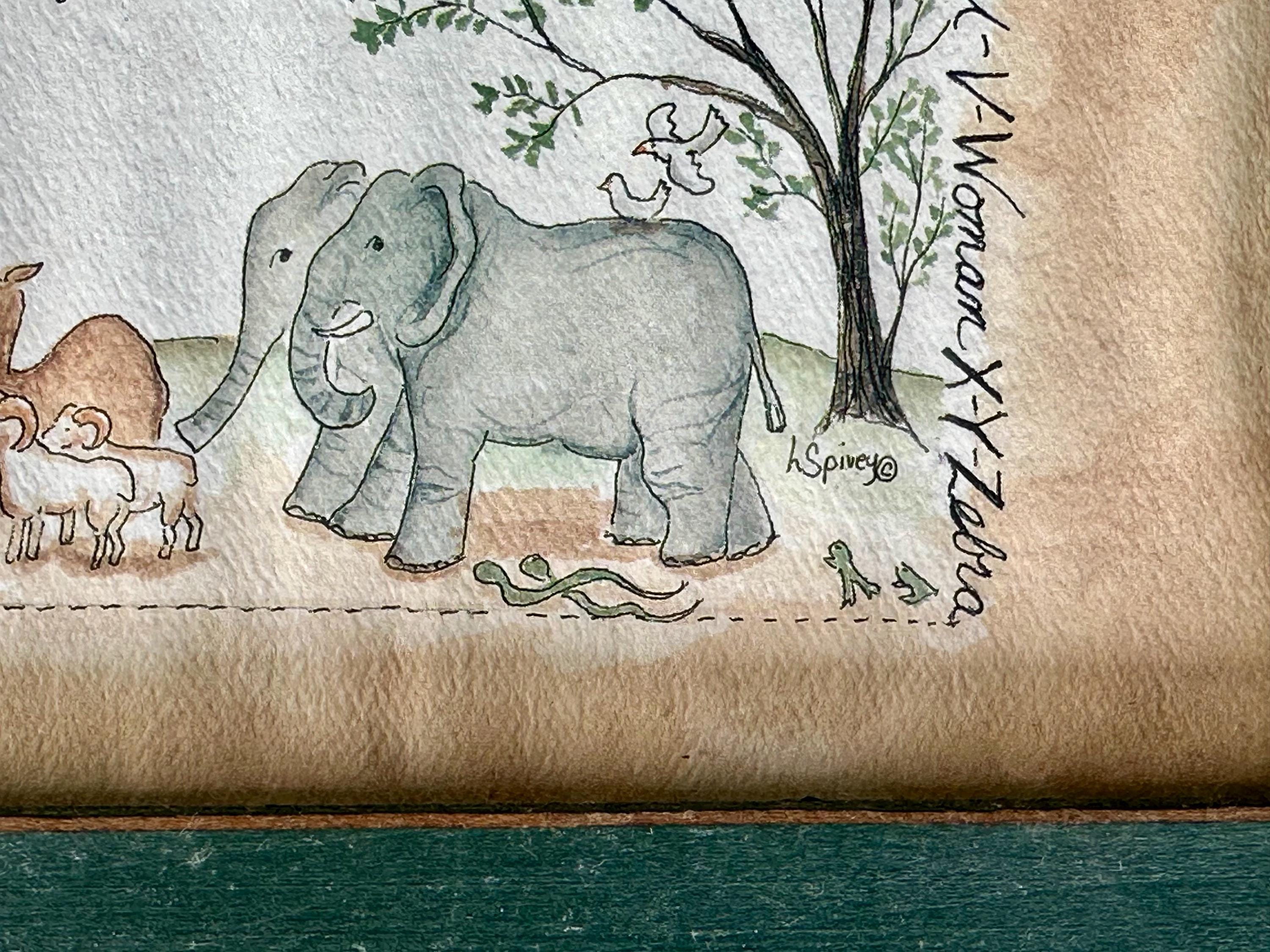 Vintage Noah's Ark ABC Print: Linda Spivey Art, Early 2000s Nursery ...