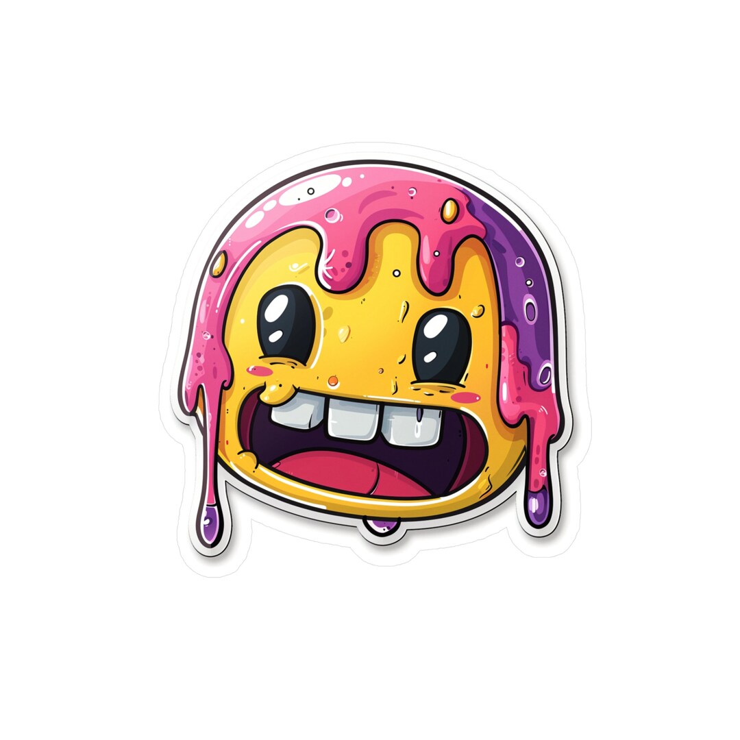 Slimy Face Kiss-cut Vinyl Decals - Etsy