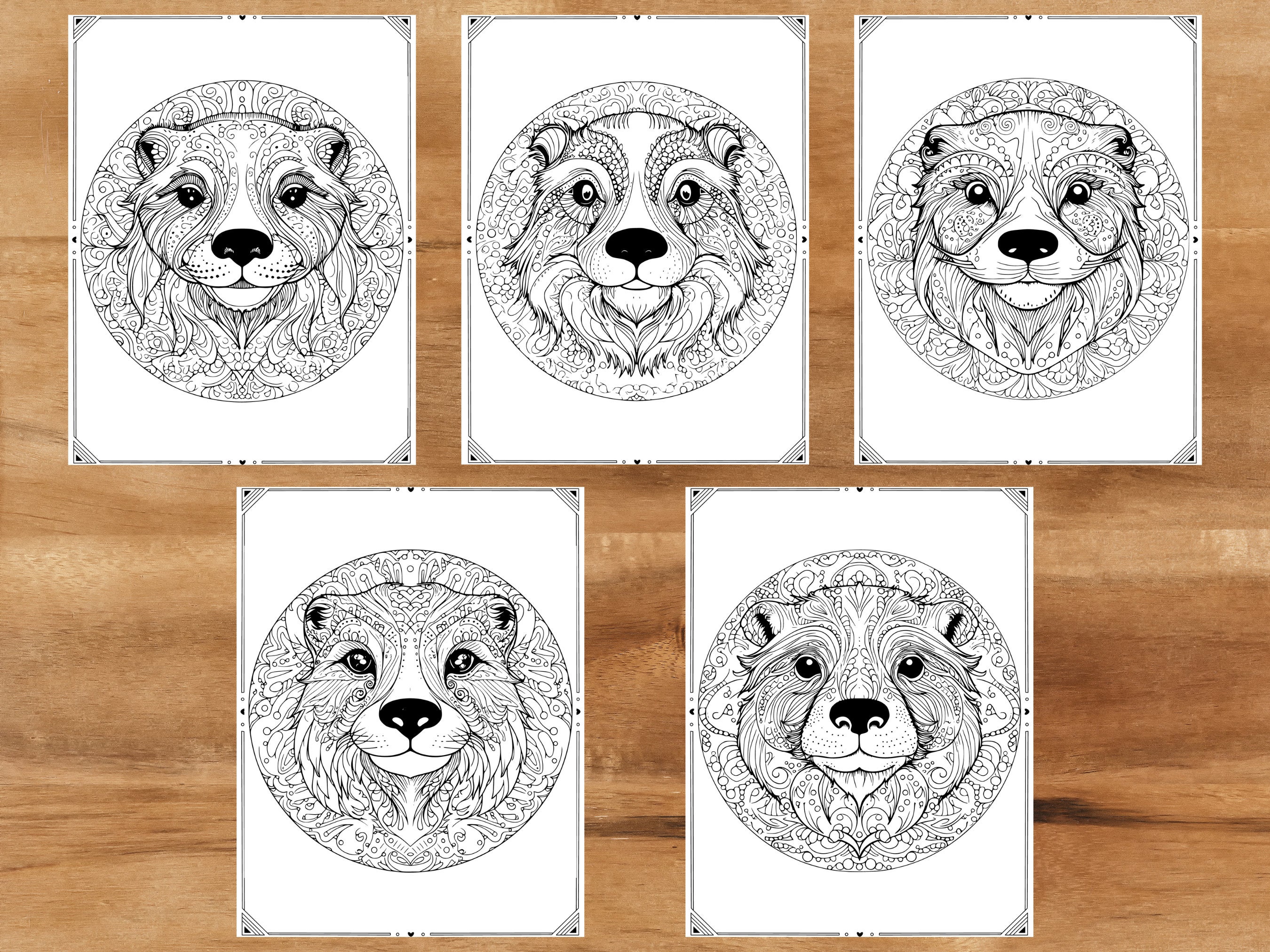25 Premium North American Animal Mandala Coloring Book Pages for Adults ...