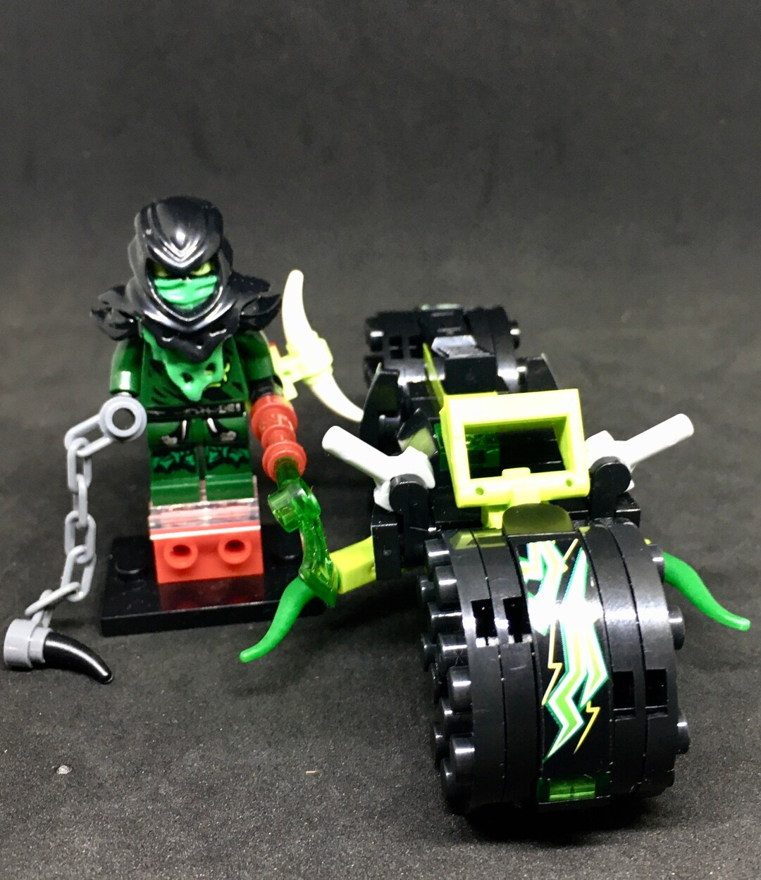 MOTORCYCLE Green Evil the Morro Lloyd Ninja Collectible - Etsy