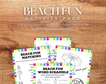 Beach Activity Pack Printable Bundle for Kids - Etsy