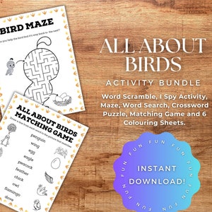 Kids Bird Games, Printable Bird Activities, Bird Learning, Bird Colouring Pages, Bird Themed ...