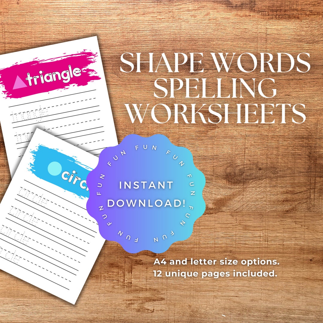 Shapes Spelling Worksheets, Spelling Activities for Kids, Spelling ...