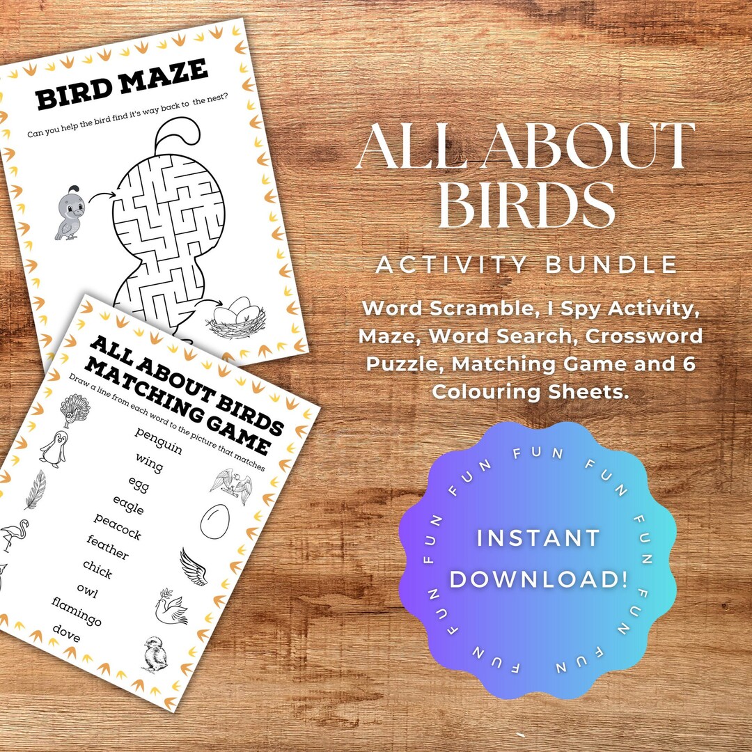 Kids Bird Games, Printable Bird Activities, Bird Learning, Bird ...