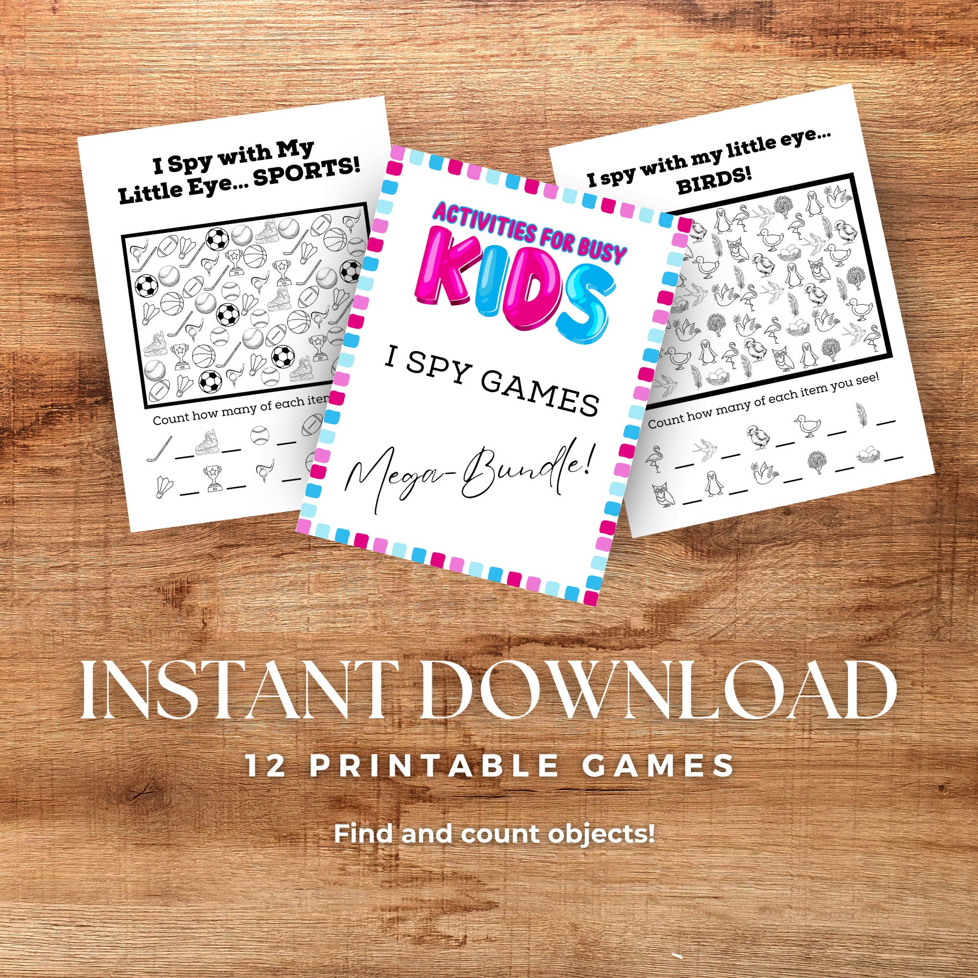 Printable I Spy Game, Matching Activities for Kids, Matching Game, Kids ...