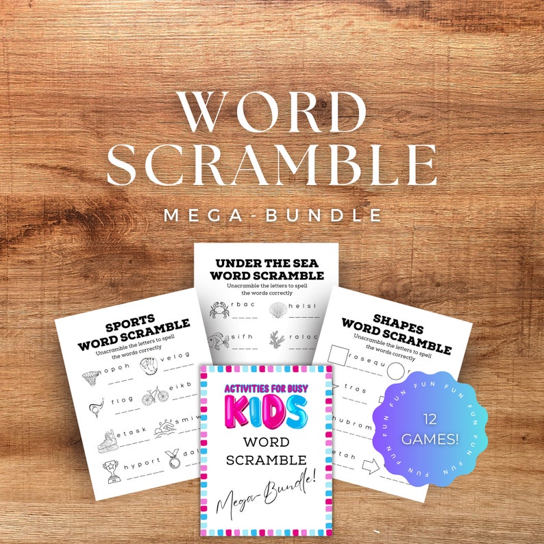 Printable Word Scramble Puzzles, Word Activities for Kids, Word ...