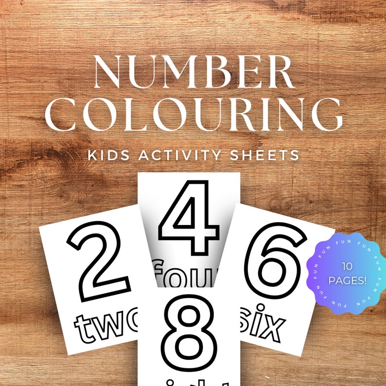 Number Colouring Sheets, Kids Colouring Activity, Preschool Numbers ...