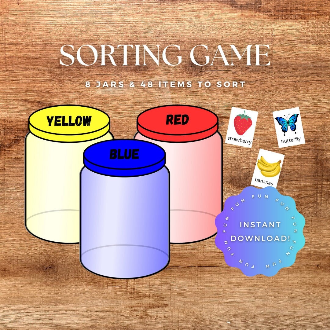 Sorting Game for Kids, Colour Matching Game, Color Jars for Kids ...