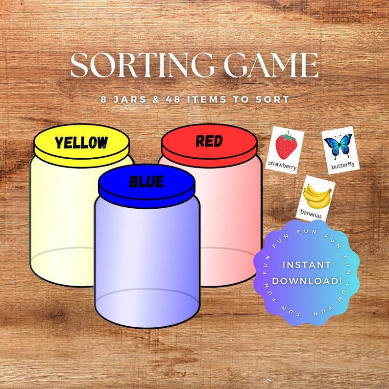 Sorting Game for Kids, Colour Matching Game, Color Jars for Kids ...