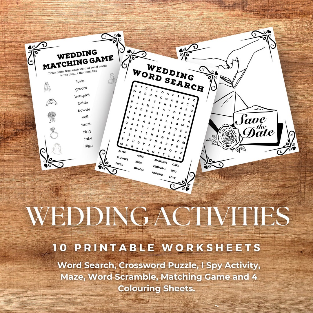 Printable Wedding Activities, Kids Wedding Worksheets, Wedding Games ...