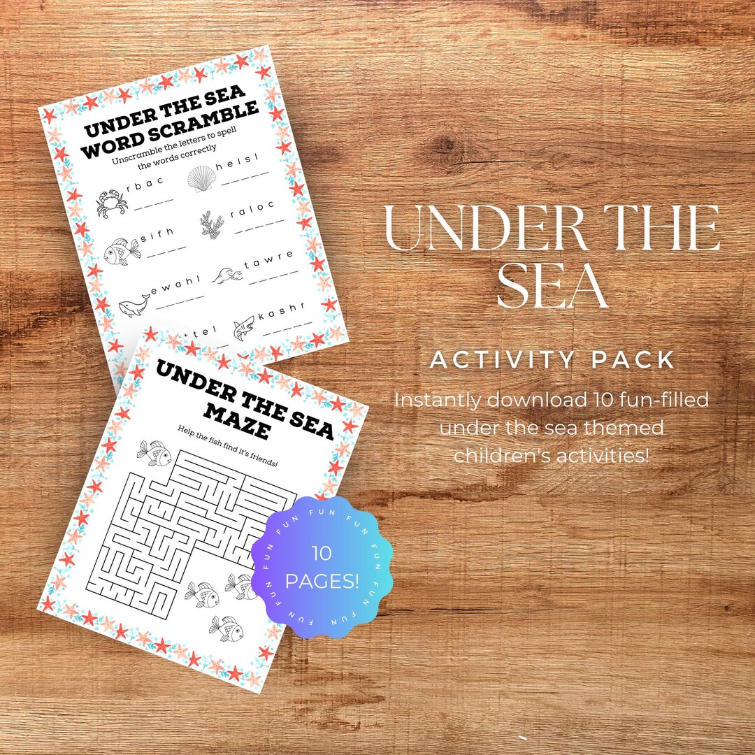 Under the Sea Activities, Kids Activity Pack Under the Sea, Underwater ...