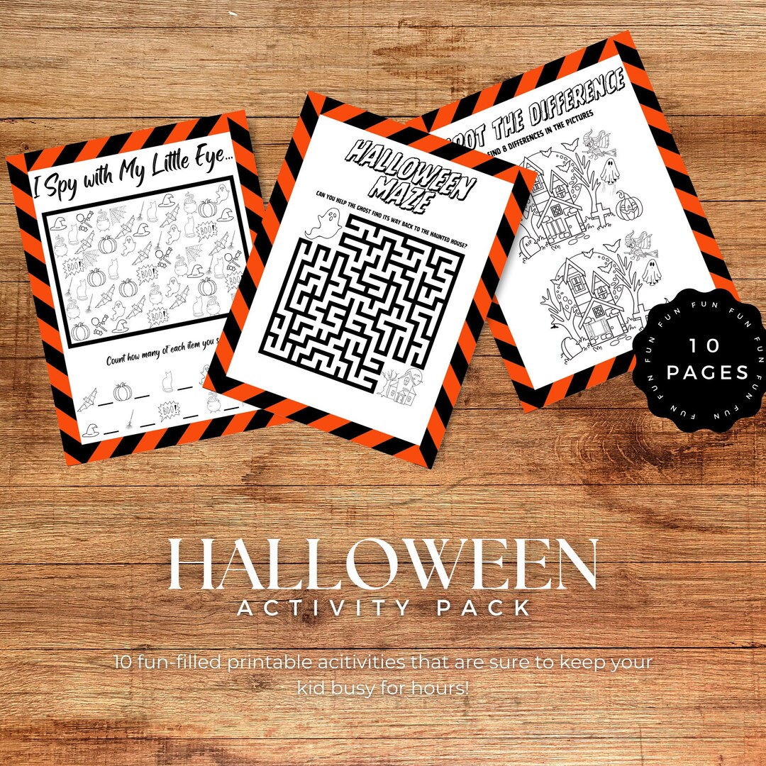 Actividades imprimibles de Halloween, Paquete de actividades de ...