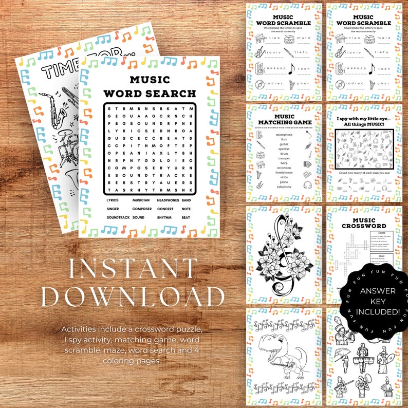 Kids Music Activities, Music Games Printable, Music Themed Activities ...