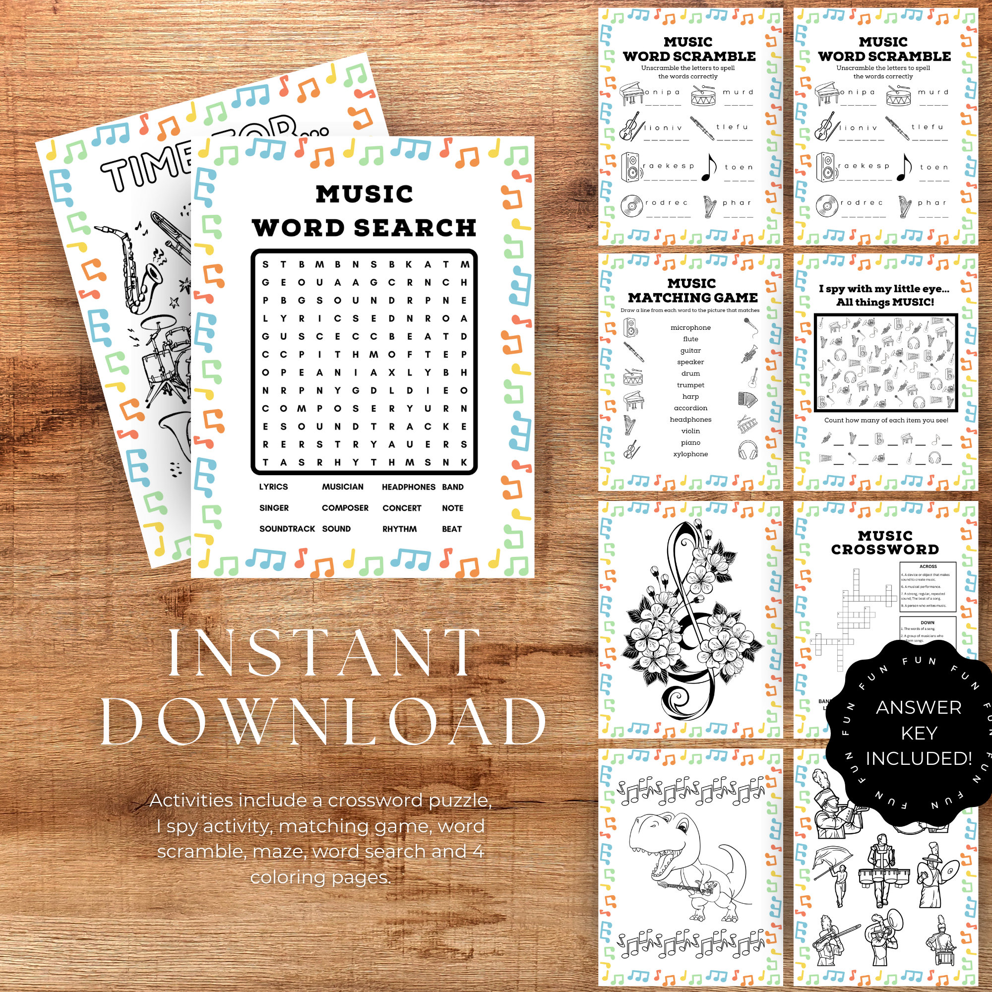 Kids Music Activities, Music Games Printable, Music Themed Activities ...