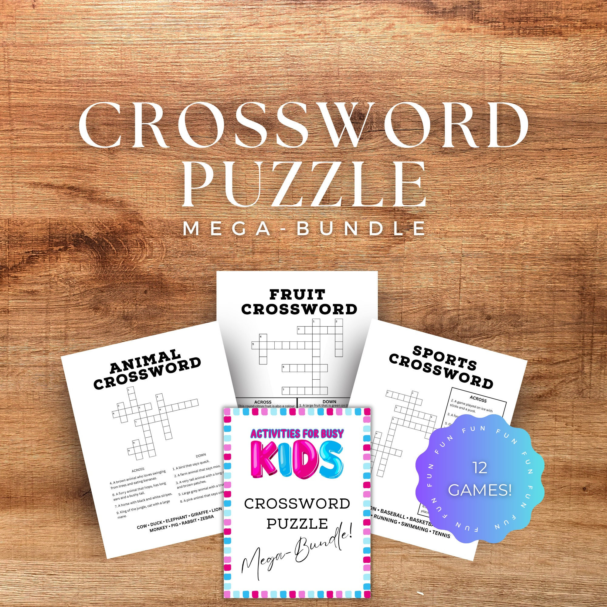 Printable Crossword Puzzles, Word Activities for Kids, Crossword Puzzle ...
