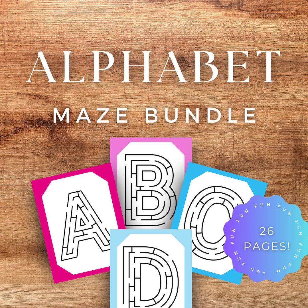 Alphabet Mazes, Letter Maze Activities for Kids, Alphabet Activities ...