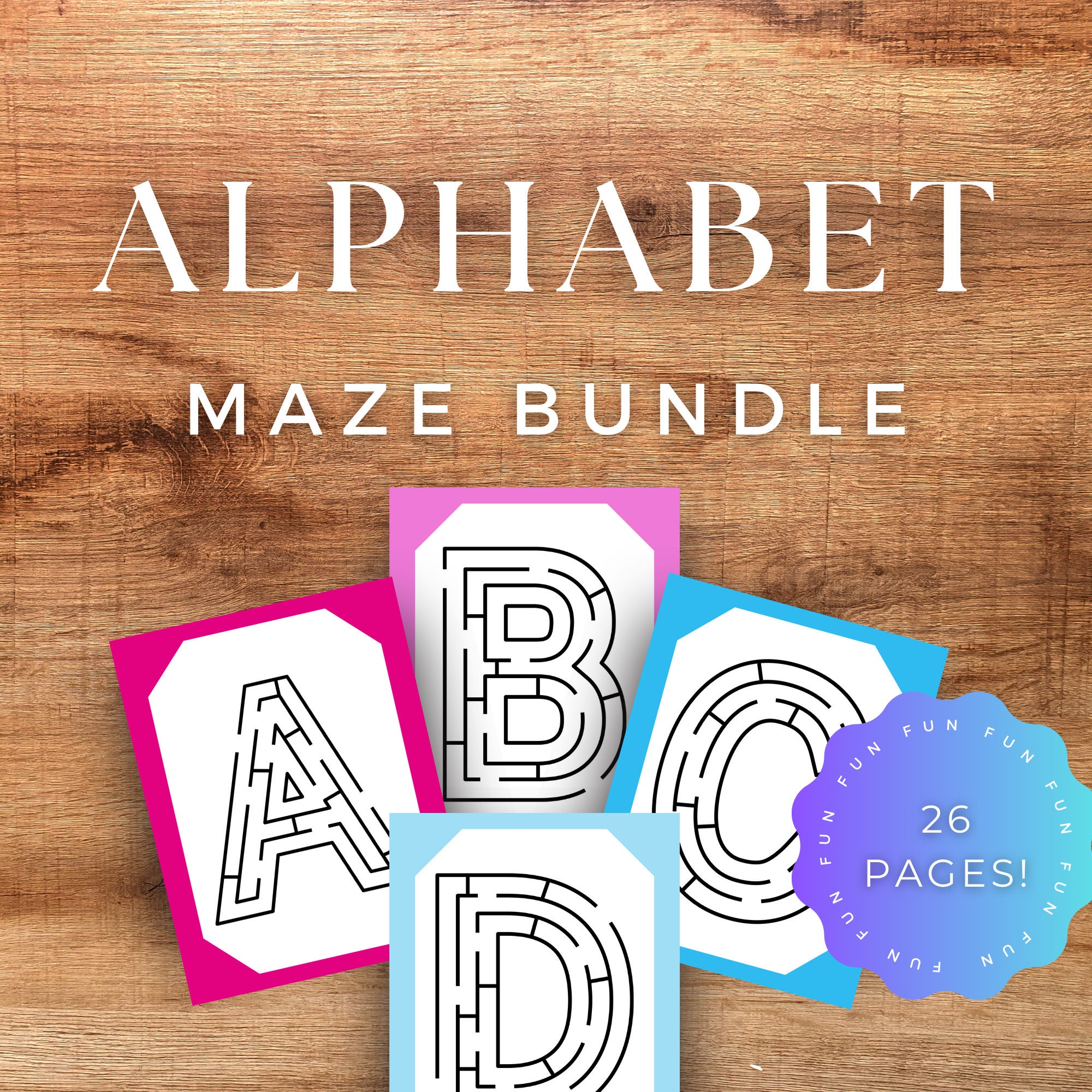 Alphabet Mazes Letter Maze Activities for Kids Alphabet - Etsy