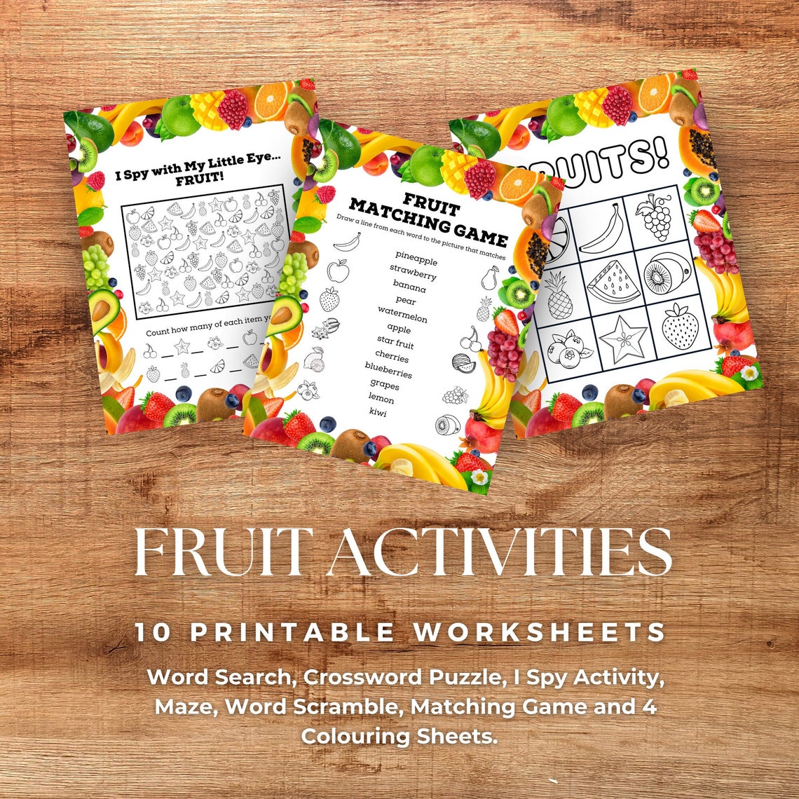Kids Fruit Activities, Printable Fruit Worksheets, Fruit Games for Kids ...