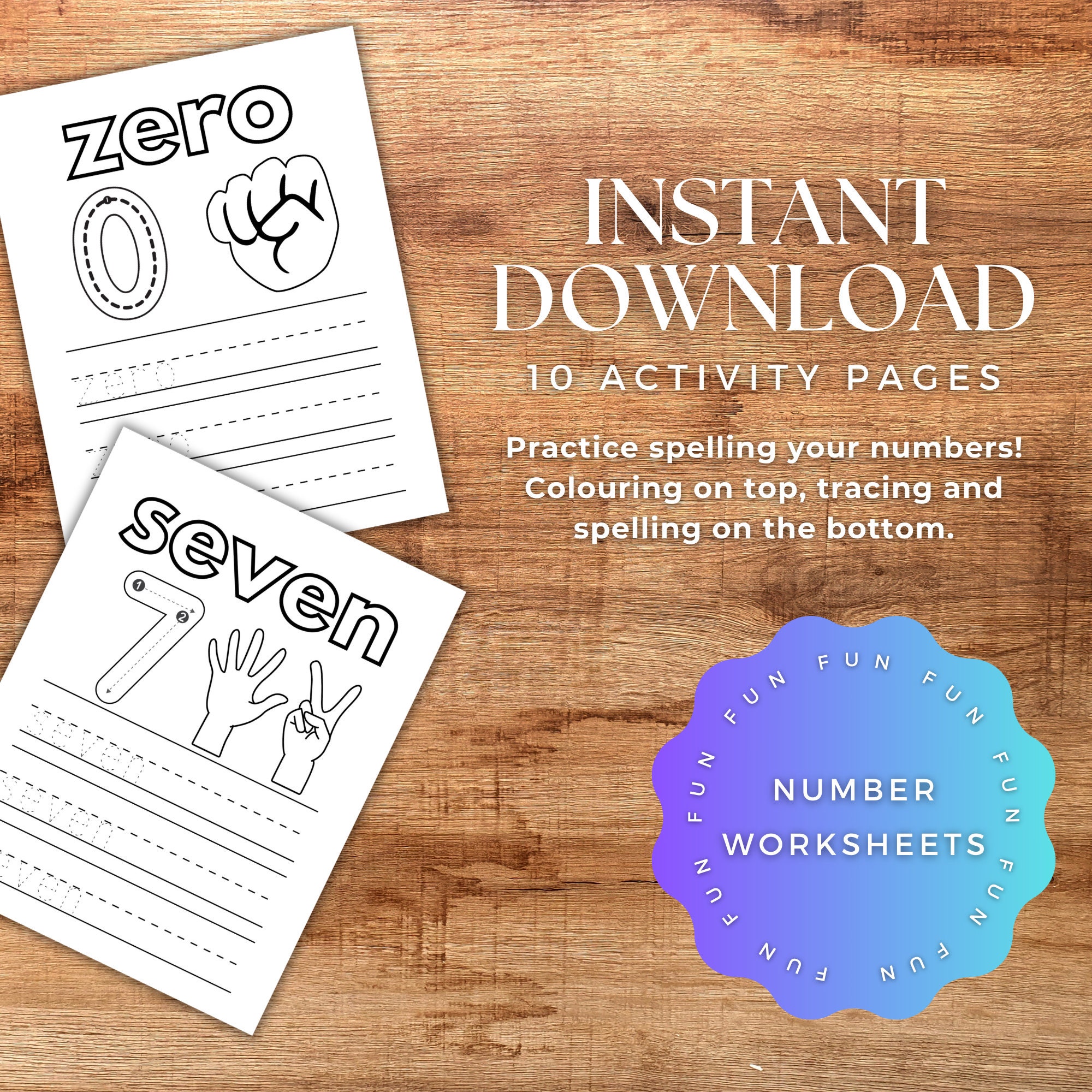 Number Spelling Activity, Number Colouring, Number Worksheet Activity ...