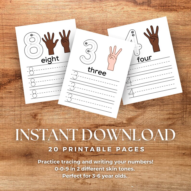 Number Worksheet Activity for Kids, Montessori Numbers, Number Tracing ...