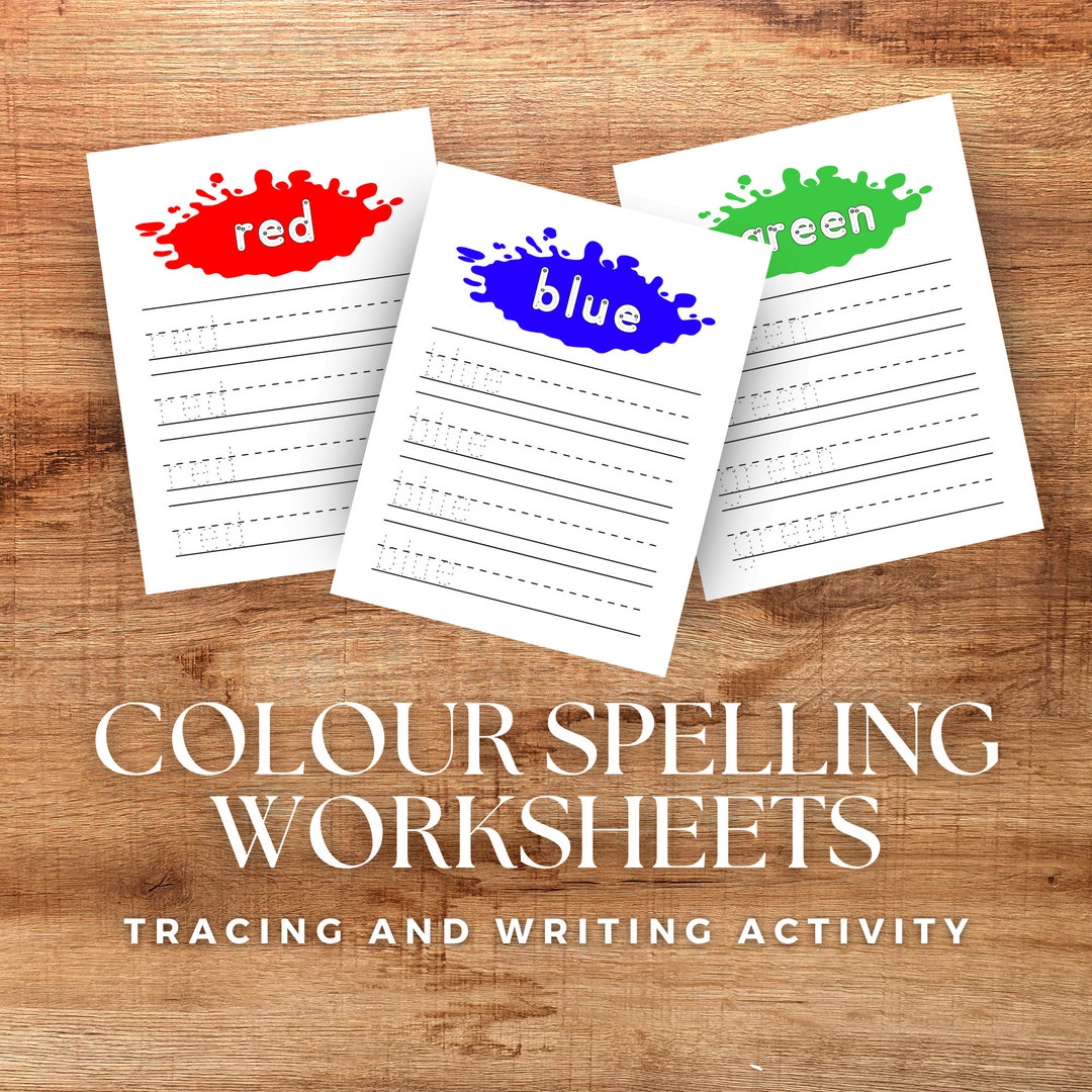 Spelling Worksheet Activity for Kids, Montessori Colours, Colour ...