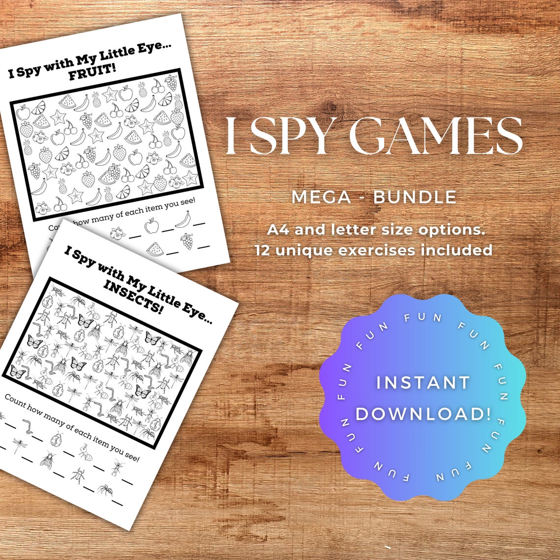 Printable I Spy Game, Matching Activities for Kids, Matching Game, Kids ...