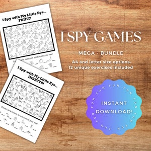 Printable I Spy Game, Matching Activities for Kids, Matching Game, Kids ...