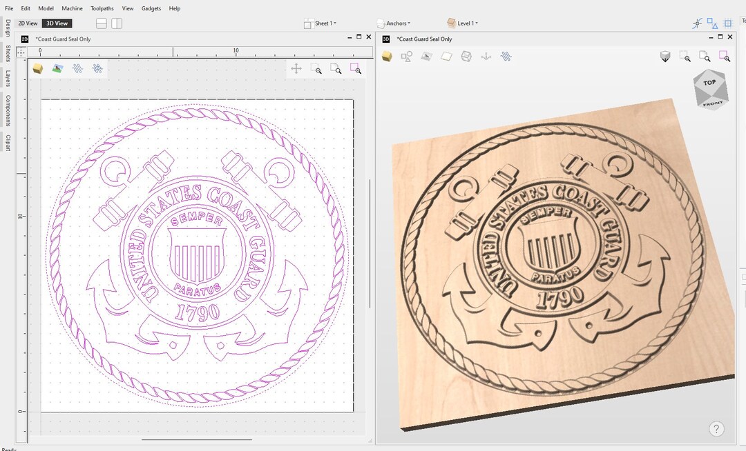 Coast Guard Seal Only Digital Files (clean) for CNC and Laser - Svg Dxf ...