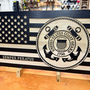 U.S. Flag With Coast Guard DIGITAL FILES for CNC and Vcarve Pro Svg ...