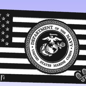 U.S. Flag With Marines Insignia DIGITAL FILES Svg , Crv , Dxf , Pdf ...