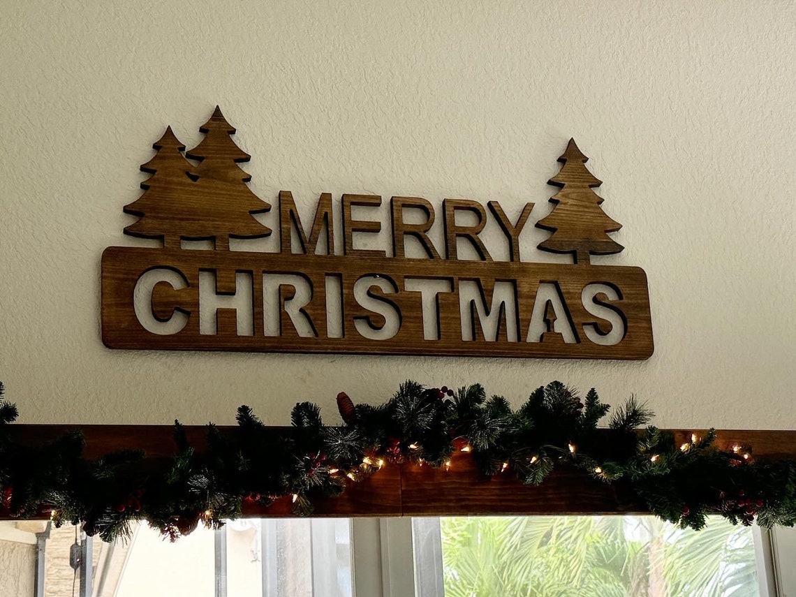 Merry Christmas Sign Digital File for CNC - 24"x12" Customizable Size ...