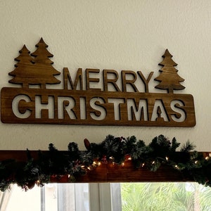 Merry Christmas Sign Digital File for CNC - 24"x12" Customizable Size ...